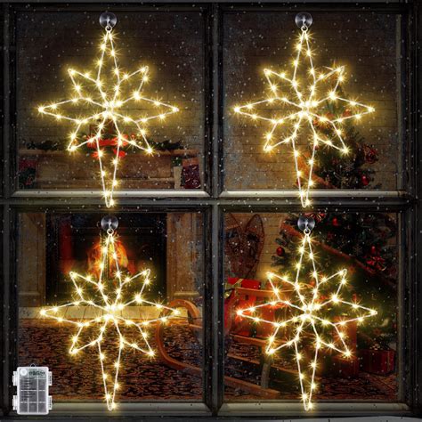 4 Pack 16 Inch Large Christmas Window Light Decorations