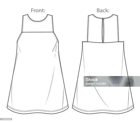 벡터 민소매 드레스 패션 Cad 여성 미니 호터 넥 드레스 기술 도면 오픈 백 템플릿 플랫 스케치 모의 저지 또는 짠 직물 드레스 전면 후면보기 흰색 색상 0명에 대한 스톡