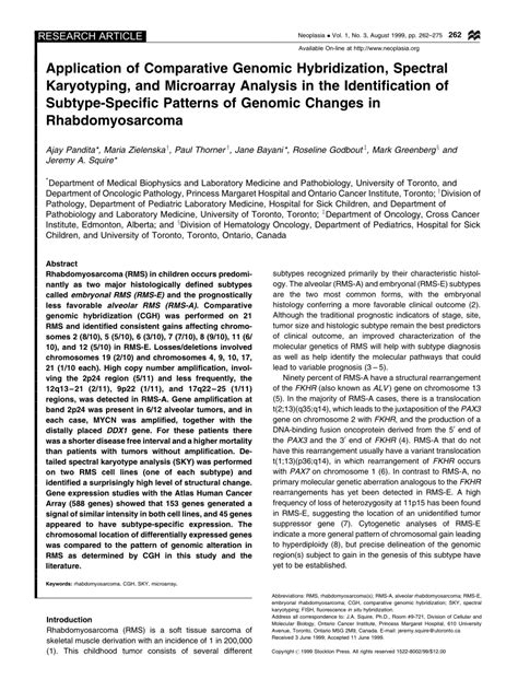 pdf application of comparative genomic hybridization spectral