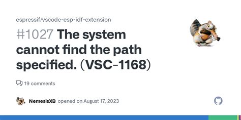 The System Cannot Find The Path Specified Vsc 1168 · Issue 1027