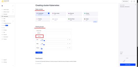 how do i create a kubernetes cluster in the serverspace control panel