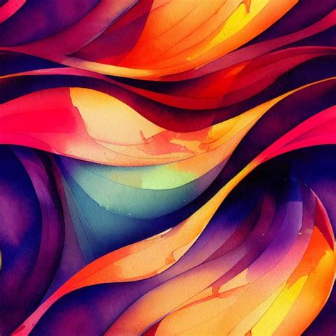 Premium Photo Rainbow Watercolor Seamless Pattern Splash Swirling