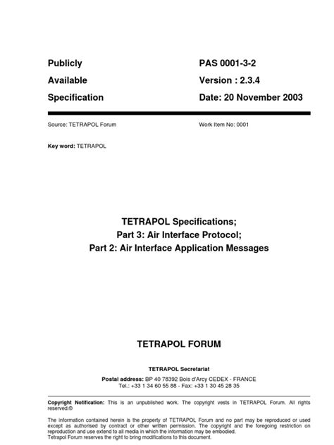Air Interface Protocol Air Interface Application Messages V234 Pdf Pdf