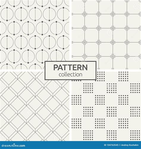 Set Of Four Seamless Patterns Stock Vector Illustration Of Cloth Angle 104763545