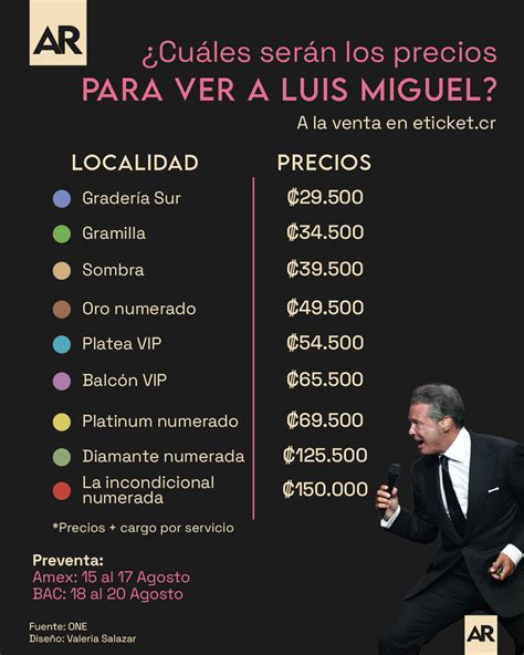 Cuáles serán los precios para ver a Luis Miguel en Costa Rica