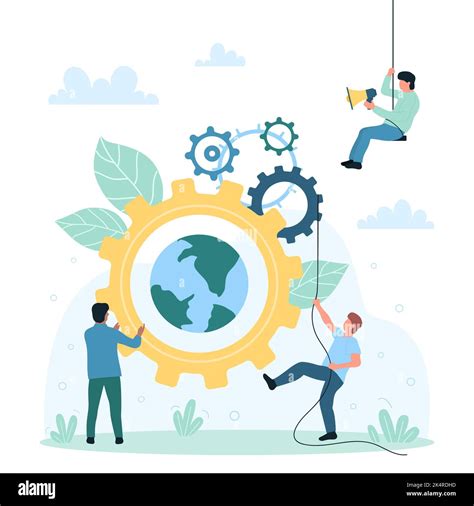 Global Business Communication Cooperation Vector Illustration Cartoon