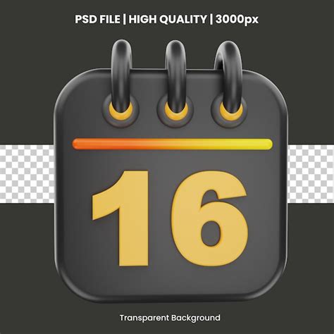 Premium PSD 3d Rendering Calender Icon Object