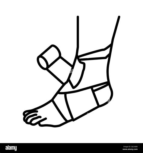 Elastic Bandage Icon Linear Logo Mark Set Collection In Black And White For Web Stock Vector