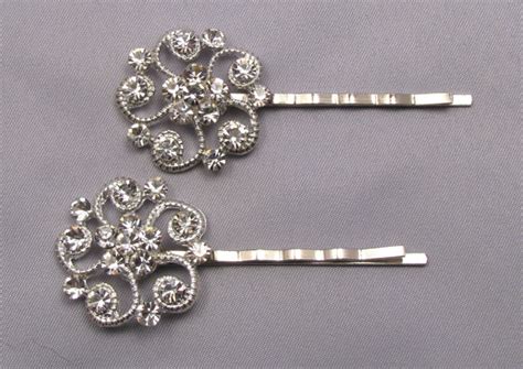 Rhinestone Bobby Pins Crystal Hair Pins Decorative Jeweled Wedding