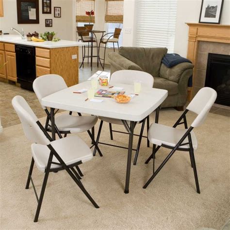 Lifetime 37 In Square Folding Card Table Almond 22301