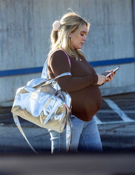 Hilary Duff In A Brown Form Fitting Sweater In Los Angeles 02212024