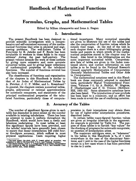 Handbook Of Mathematical Functions Formulas Graphs And Mathematical