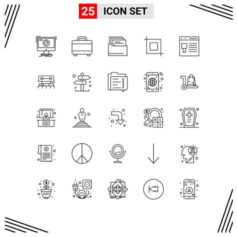 Set Of 25 Vector Lines On Grid For Page Develop Folder Browser Tool