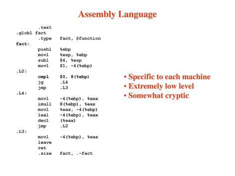 Assembly Language Specific To Each Machine Extremely Low Level Ppt Download