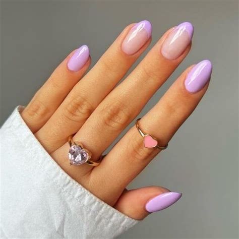 Lilac Nails French Tip At Harrison Trethowan Blog