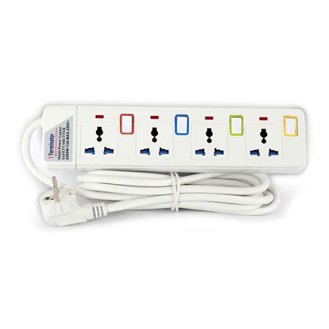 4 Way Universal Power Extension Socket With Individual Switches And Indicator 3 Meter Cable 1