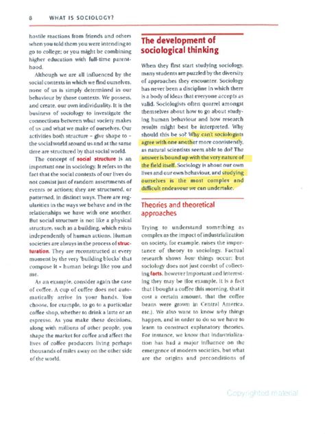 The Development Of Sociological Thinking Pdf