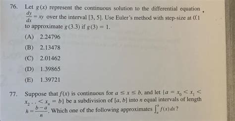 Solved Let G X Represent The Continuous Solution To The Chegg Com