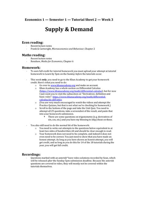 Econ 1 S1 W3 Questions Economics 1 — Semester 1 — Tutorial
