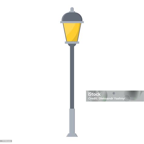 흰색 배경에 고립 된 가로등 만화 현대적이고 빈티지 한 가로등 조경 건설을위한 요소 모든 디자인에 대한 벡터 그림입니다 가로등에
