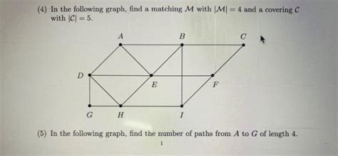 Solved 4 In The Following Graph Find A Matching M With