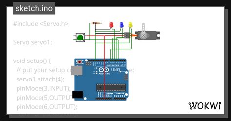 Stirring Wheel Motor Servo 3 Lampu Led Button Wokwi Esp32 Stm32