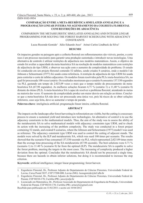 Pdf Comparison The Metaheuristic Simulated Annealing And Integer Linear Programming For