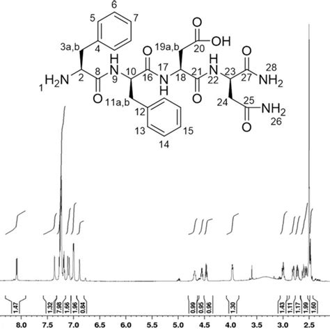Proton Nmr Spectrum Of The Synthetic Peptide Amide Ffdn Nh2 Dmso D6