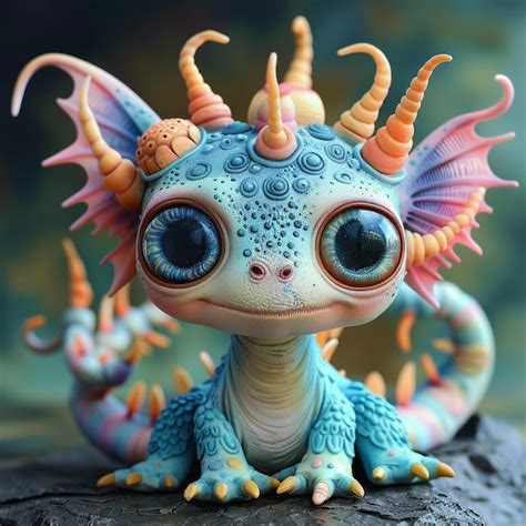 Premium Photo There Is A Small Dragon With Horns And Horns On Its