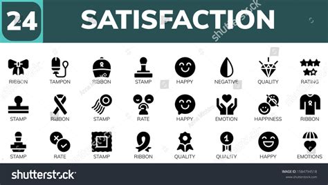 Satisfaction Icon Set 24 Filled Satisfaction Stock Vector Royalty Free