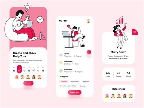 Task Management Mobile Appux Ui Design Ui Ux Design Ui Design App Interface Design