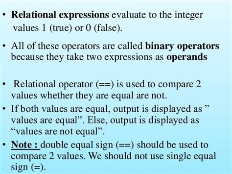 relational operators