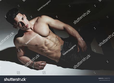Sexy Portrait Very Muscular Shirtless Male Stock Photo Shutterstock