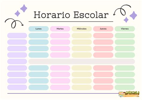 Plantillas Horario Escolar Pdf Para Imprimir Gratis 2026