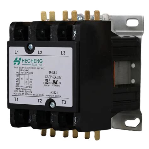 Sa Series 3 Pole 50 60a 24vac Definite Purpose Contactor Hiitio