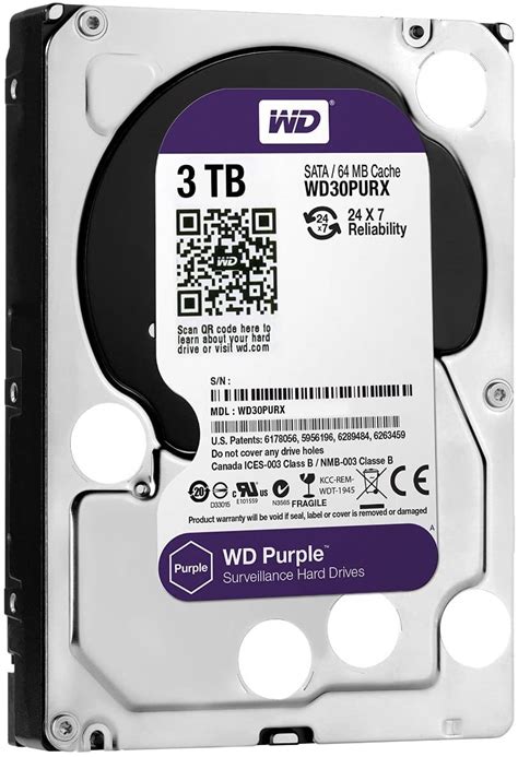 HDD WD Purple WD30PURZ 3TB/8,9/600 Sata III 64MB (D) - Computech