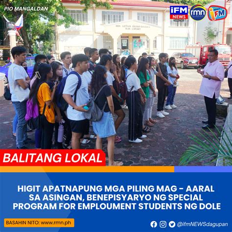 Higit Apatnapung Mga Piling Mag Aaral Sa Asingan Benepisyaryo Ng Special Program For