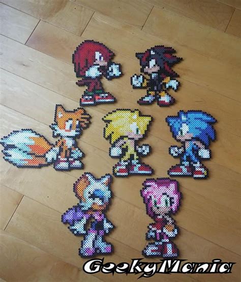 Sonic The Hedgehog Sprites Perler Beads