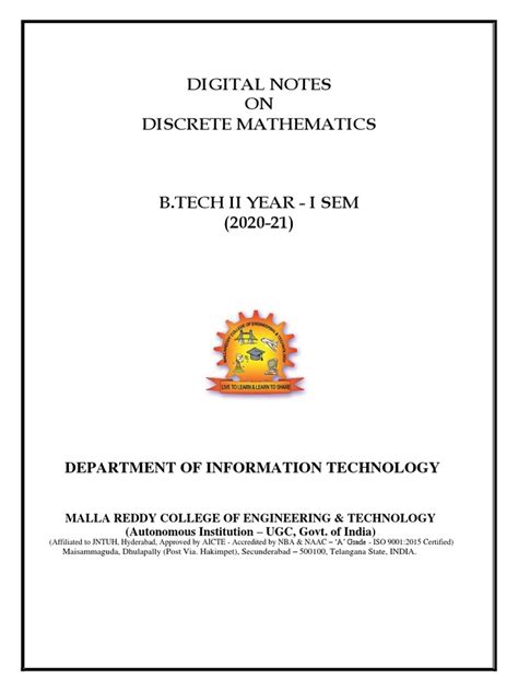 R18a0506 Discrete Mathematics Pdf Function Mathematics Prime