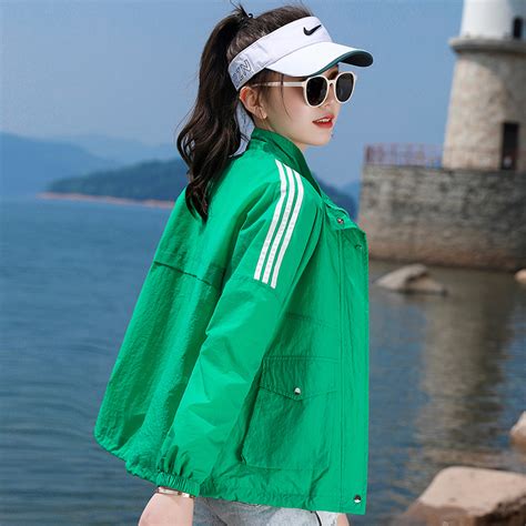 薄外套女夏新款流行时尚立领条纹网纱透气bf小个子短款防晒衣女潮虎窝淘