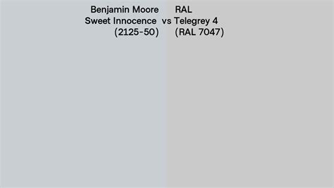 Benjamin Moore Sweet Innocence 2125 50 Vs Ral Telegrey 4 Ral 7047