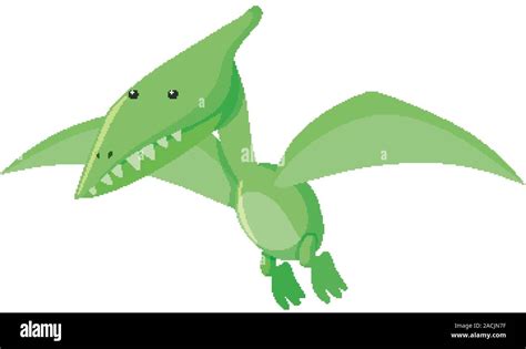 Single Picture Of Green Pteranodon Illustration Stock Vector Image
