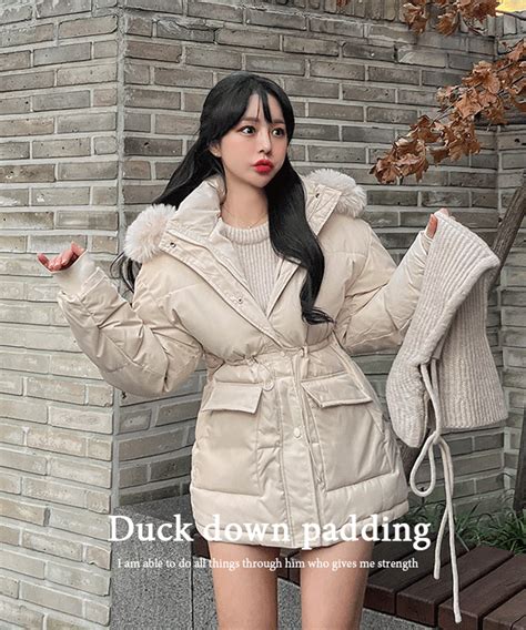럽뮤즈 겨울내내 고퀄 프리미엄 덕다운 스트링 패딩 pd