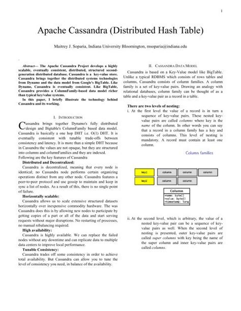 Apache Cassandra Distributed Hash Table Salsahpc Indiana