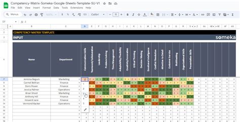 Competency Matrix Template Google Sheets Template Tool For HR Managers Skills Matrix Etsy
