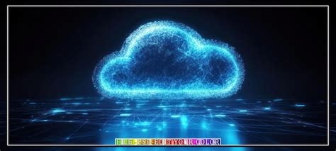 glowing blue cloud symbol on a dark background premium ai generated psd
