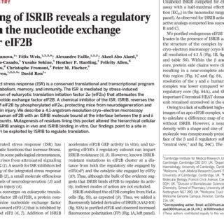 Sensitivity to ISRIB analogs selects for a divergent palette of ...