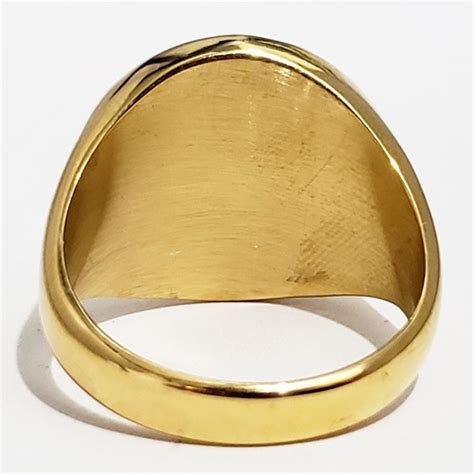 Anillo Sigilo Arcangel Miguel Protección Acero Inoxidable Dark Sugar