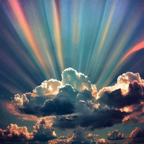 Premium Photo Illustration Of The Amazing Sky With Clouds Reflection
