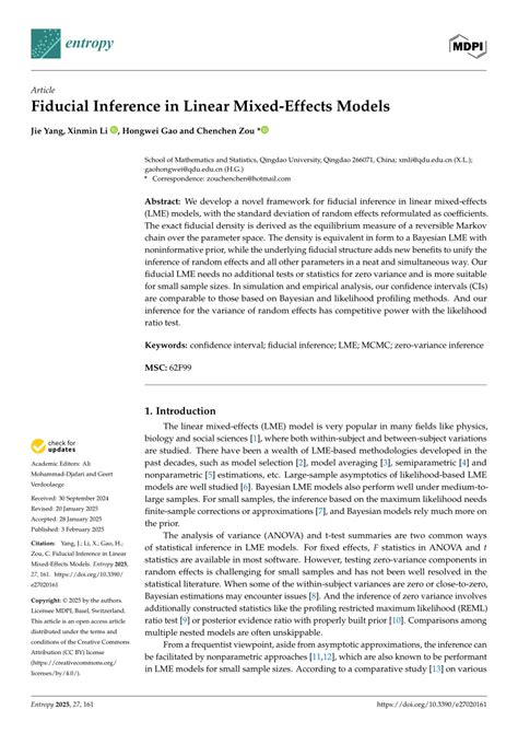 pdf fiducial inference in linear mixed effects models